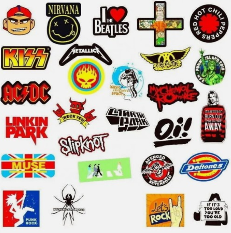 100PCS Rock Band Stickers Lot Punk Music Heavy Metal Bands Sticker ...