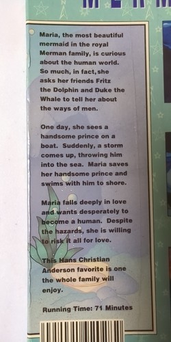 1989 The Little Mermaid VHS Anime Film Dub Toei Hans Christian ...