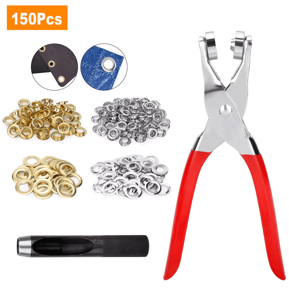 1/2" Grommet Pliers Tool Kit Punch Hole Eyelet Snap Button Leather ...