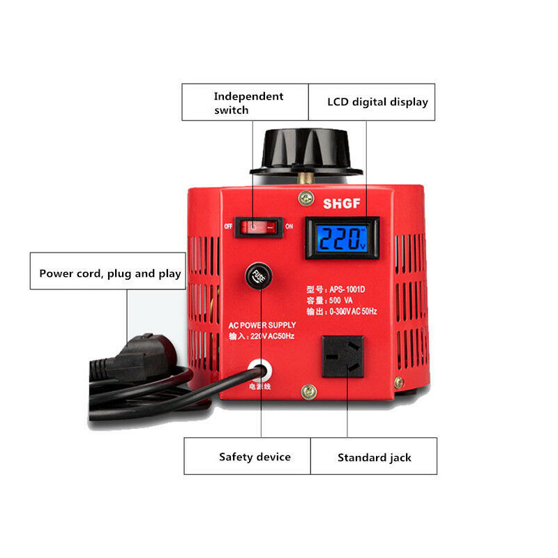 220V Regulator Adjustable 0-300V Transformer AC Voltage Regulator Power ...