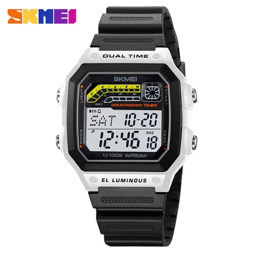 SKMEI Men Digital Watch Square Wristwatch Male Steel Watch Fashion ...
