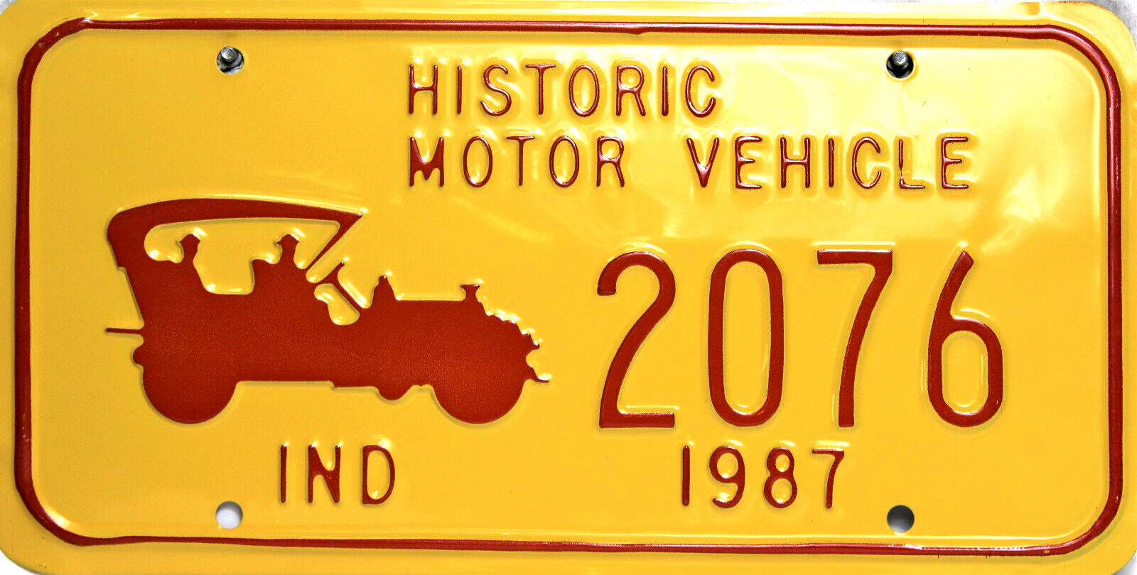 Indiana License Plate 1987 Historic Motor Vehicle 2076 ORIGINALFOTO | eBay