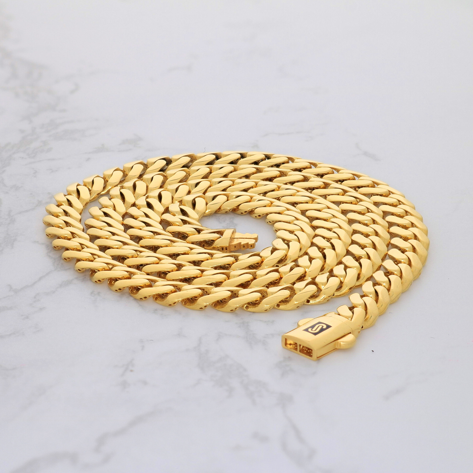 10K Yellow Gold Miami Cuban 5mm Monaco Chain Bracelet Mens Womens 6" 7 ...