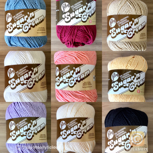 Lily - The Original Sugar ‘n Cream Cotton Knitting Wool / Yarn - Solids ...