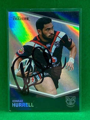 Signed Konrad Hurrell New Zealand Warriors Autograph on 2014 Traders ...