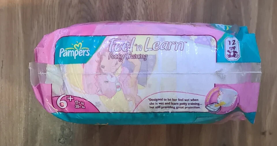 Vintage 2006 Diapers PAMPERS Feel N Learn 12 nappies-17+kgs NEW ...