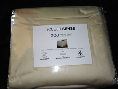 COLOR SENSE BEIGE 300TC 100% COTTON SATEEN (4PC) KING SHEET SET TRUE ...