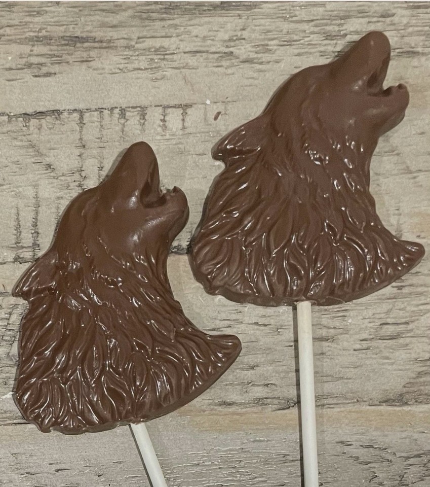12 (one dozen) Wolf Head Birthday Chocolate Lollipop Party Favors | eBay