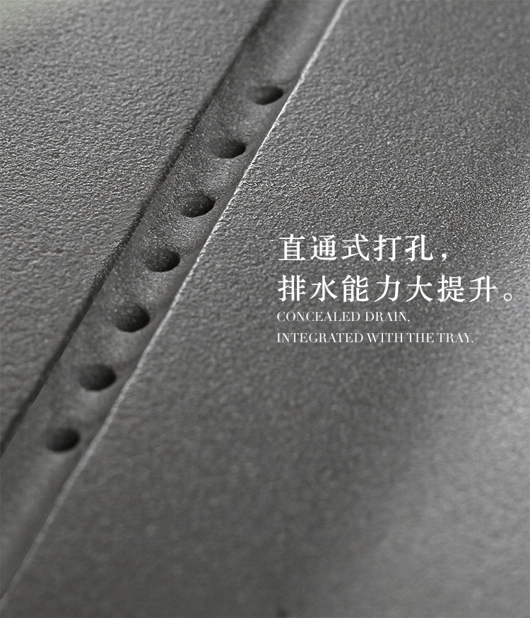 Complete Stone Weighted Tea Tray Chinese Words Carved Black Stone Tea ...