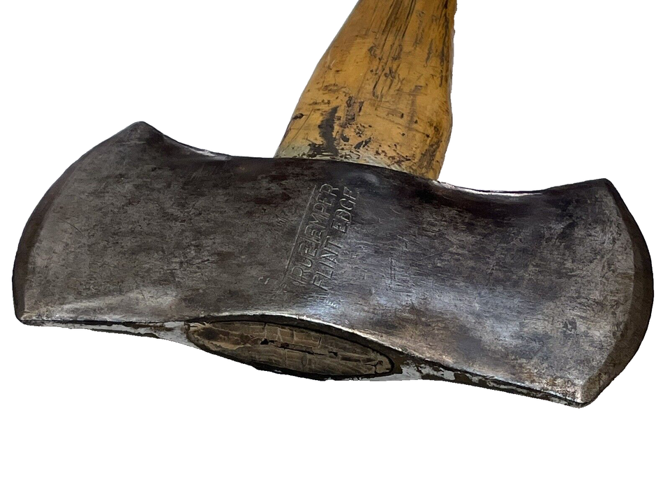 RARE VINTAGE TRUE TEMPER FLINT EDGE SADDLE AXE /CRUISER DOUBLE BIT AXE ...