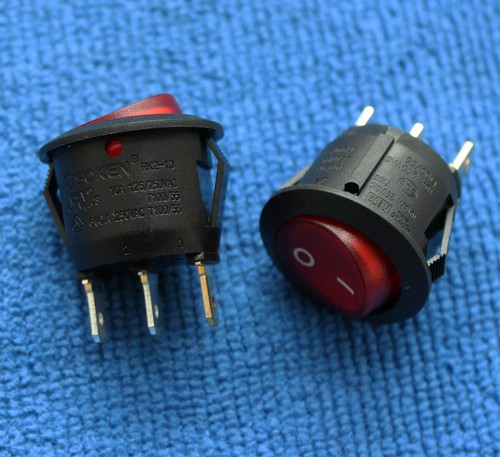 1pcs SOKEN RK2-13 Rocker Switch Red Lamp 10A 125/250VAC 3 Pins 2 ...
