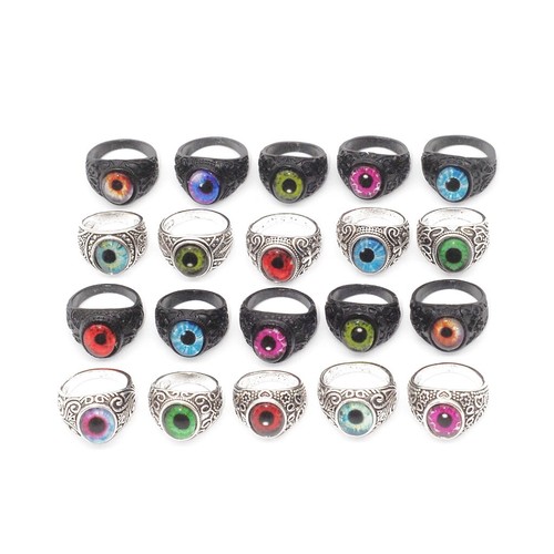 Wholesale 30pcs Mix Evil Eye Vintage Rings Metal Gothic Eyeball Party ...