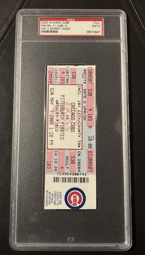 2000 Chicago Cubs Vs. Pirates PSA Ticket Stub - Kerry Wood 6 Strike ...