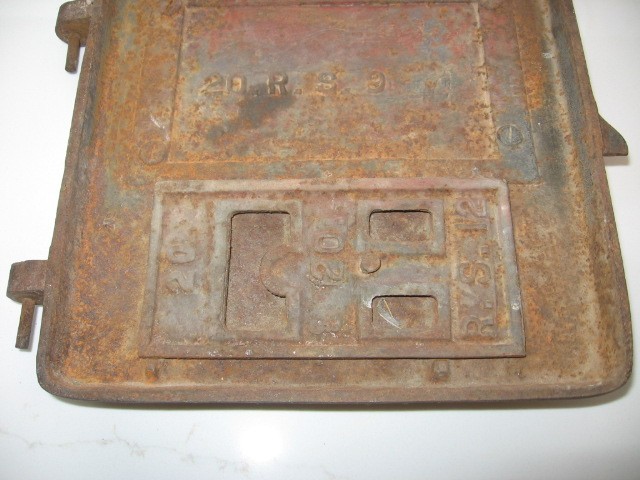 OLD Rusty Cast Iron Wood Stove Door "HAPPY THOUGHT FDRY.CO.LIMITED ...
