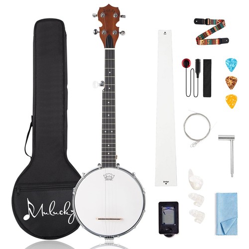 5 String Banjo Mini - Mulucky 26 Inch Travel Banjo Sapele Body Closed ...