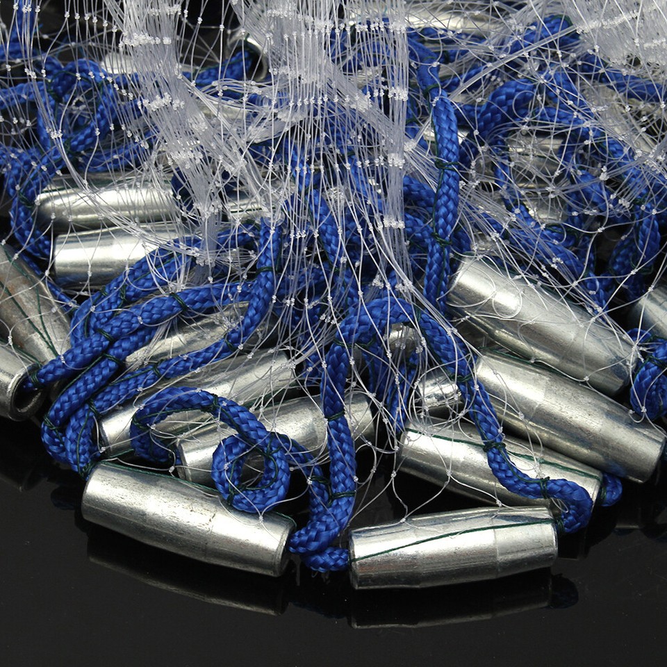 6/8/10/12/16FT Fishing Cast Net Bait Easy Throw Hand Cast Strong Nylon ...