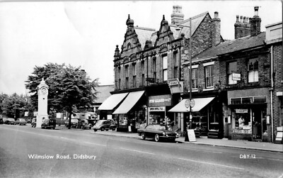 RPPC WILMSLOW ROAD, DIDSBURY, VINTAGE REAL PHOTO, VINTAGE CARS STREET ...