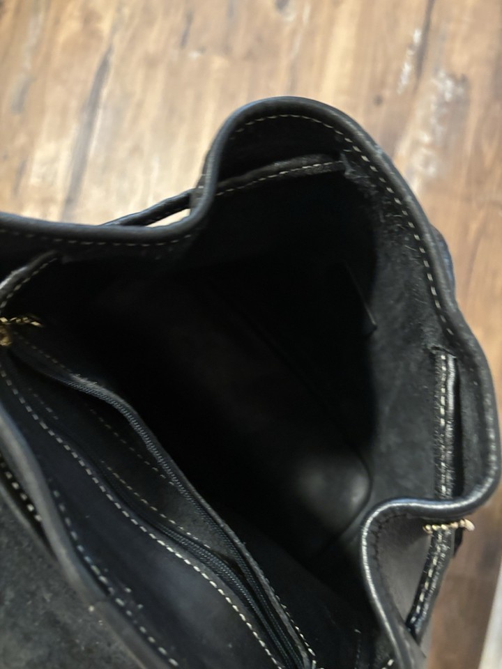 Vintage Coach Bleecker Backpack Drawstring Flap Bag Black Leather 9315 ...
