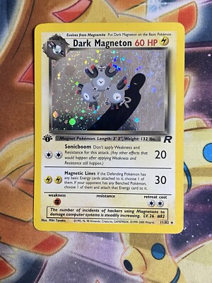 HP - 1st Edition Dark Magneton 11/82 - Team Rocket - Holo Pokemon Card ...