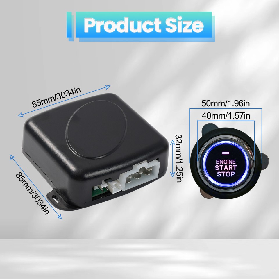 12V RFID Engine Start Car Ignition Switch Push Button Keyless Entry ...