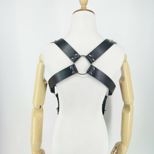 Men's Stretch Leather Band Belt Chest Waist Body Straps Harness Gay ...