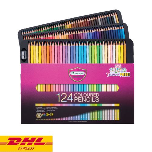 Master Art Colored Pencils Box Set 124 Colors Coloring Drawing Art ...