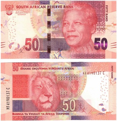 2016 South Africa P140 b Mandela 50 Rand Banknote UNC w Omron Rings | eBay