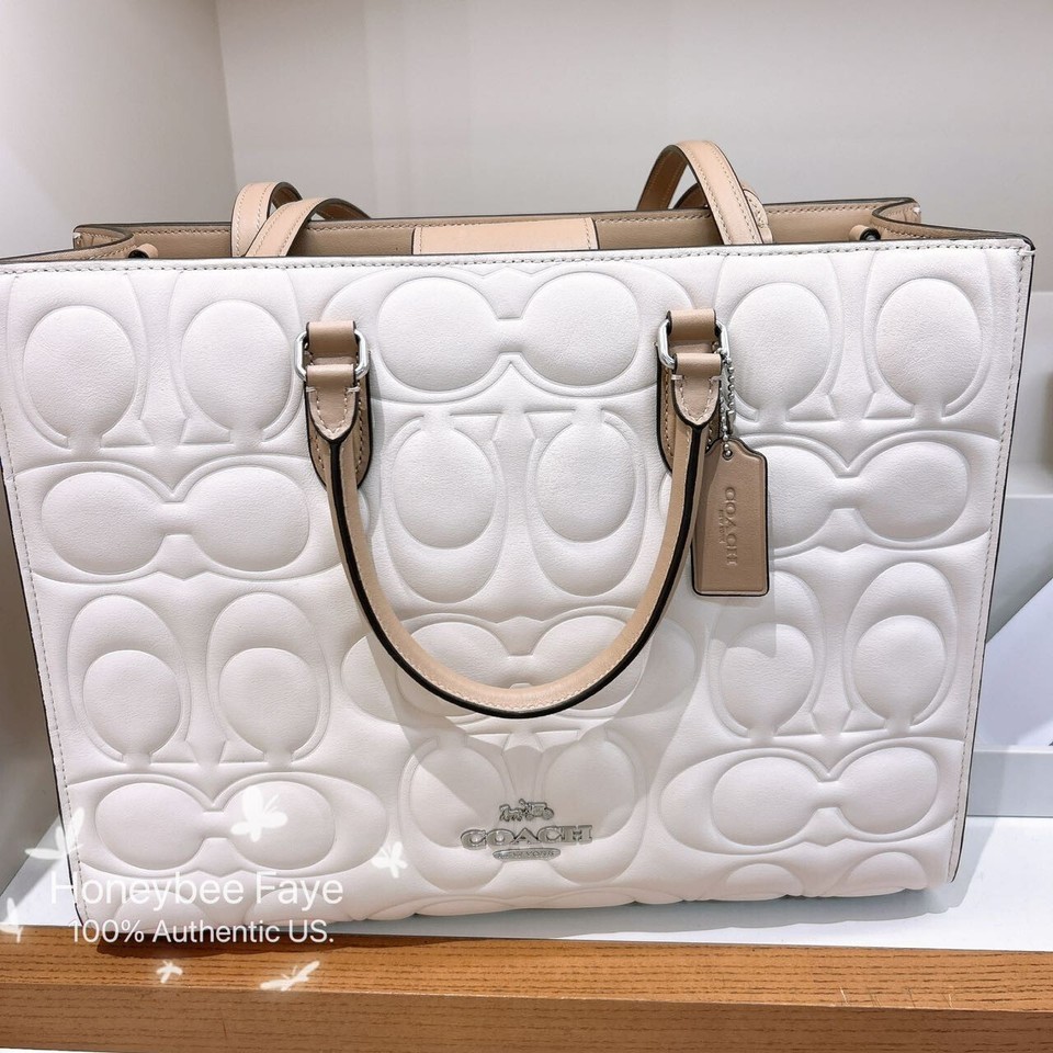 NWT Coach Maggie Tote Bag In Blocked Signature Leather CY673/CY672 | eBay