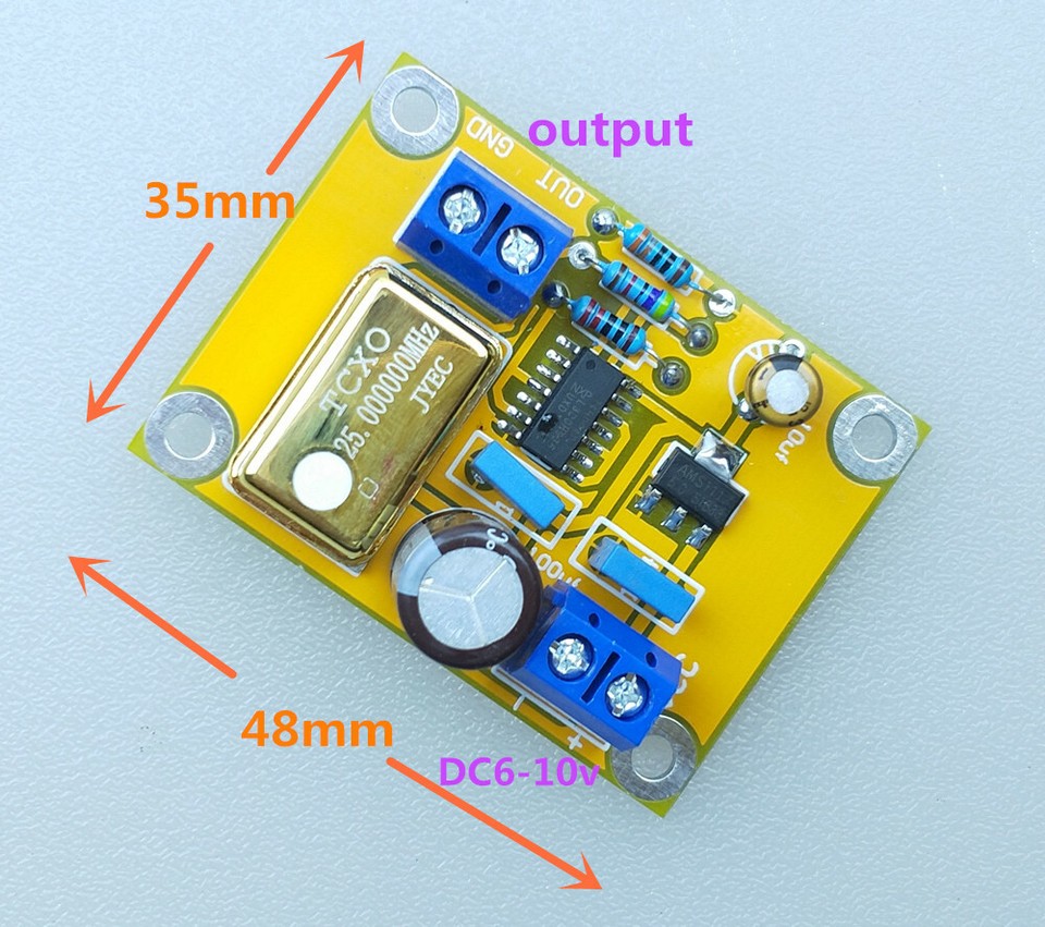 25MHZ hifi TCXO 0.1ppm precision Crystal Oscillator +psu buffer module ...