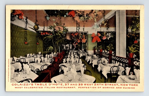 Postcard New York City NY Colaizzi's Table D'Hote Restaurant 1910s ...