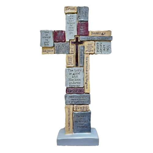 Inspirational Resin Standing Cross,12 Inch Christian Crucifix Wall ...