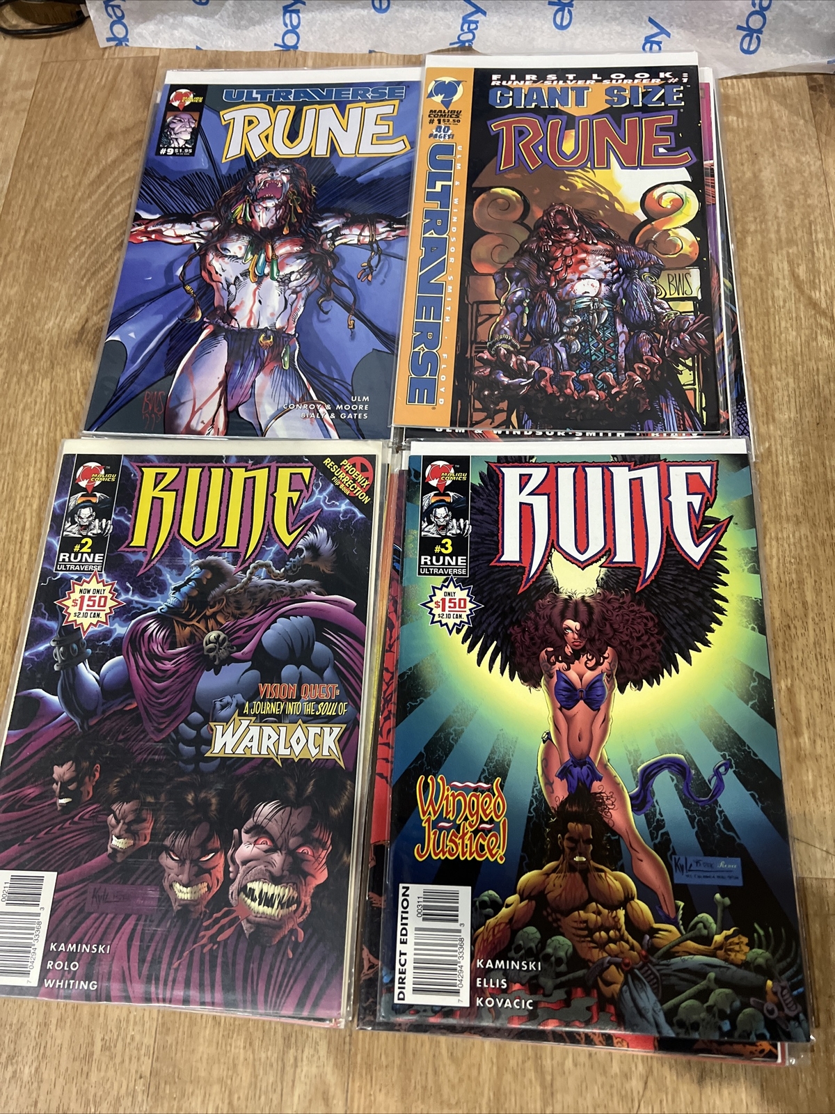 Rune 1-9 VF/NM complete series Giant-Size Barry Windsor Ultraverse Lot ...