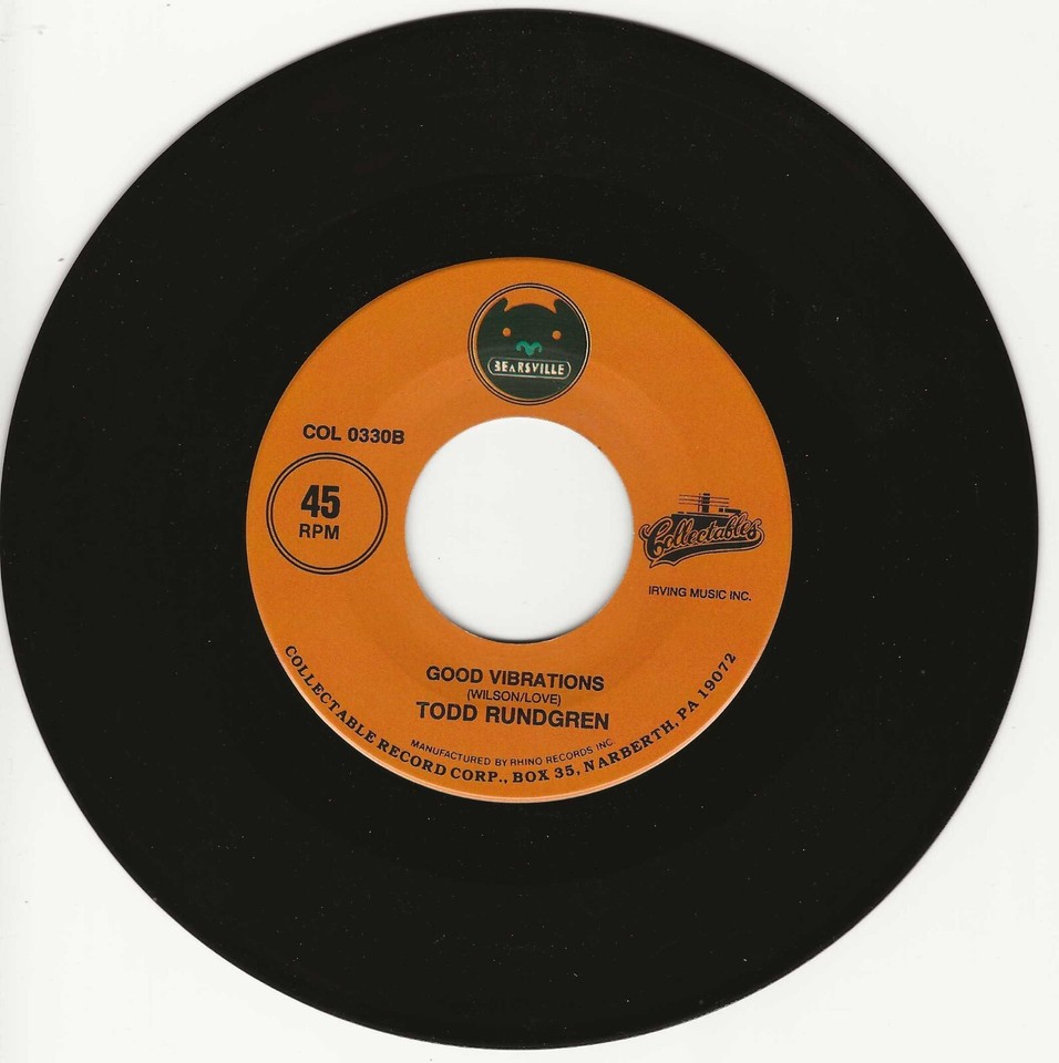 MT- TODD RUNDGREN 'Bang On The Drum All Day/Good Vibrations' 45 rpm MT ...