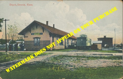 Missouri Pacific Downs KS station Osborne County DB PM 6/28/1912 | eBay