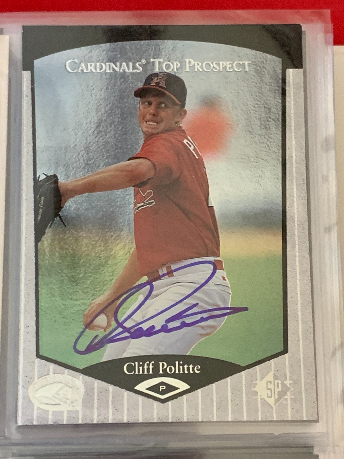 CLIFF POLITTE AUTOGRAPHED SIGNED 1997 SP TOP PROSPECTS CARD CARDINALS ...