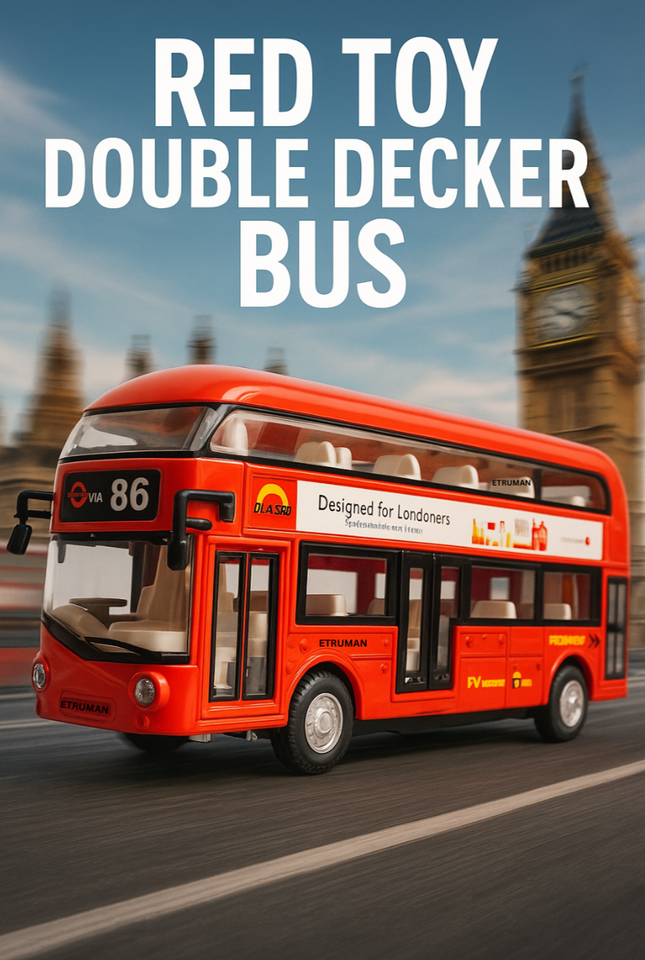 London Red Bus Pull Back & Go Kids Toy Die Cast Metal with Music ...