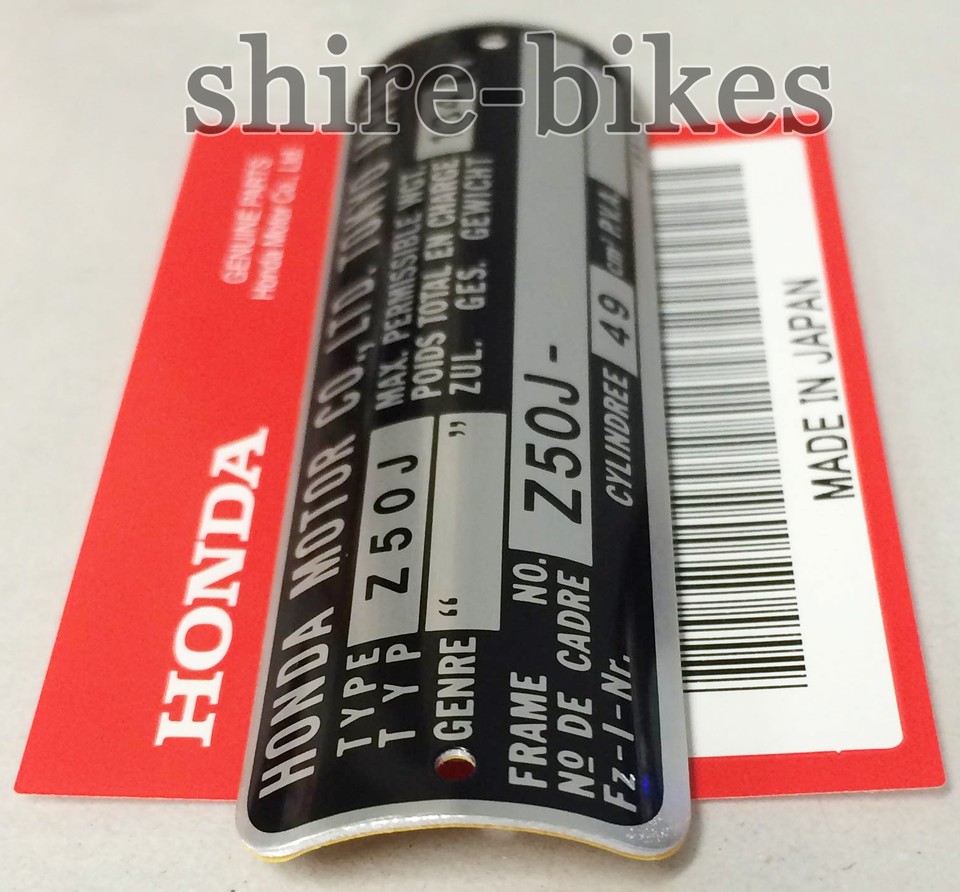 Honda Frame Plate suitable for use with Honda Z50J (87501-165-950) | eBay