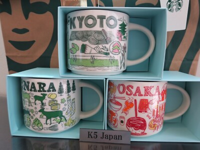 Set of 3: STARBUCKS JAPAN - Kyoto/Osaka/Nara - Been There Coffee Mug ...