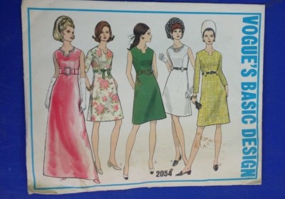 VINTAGE VOGUE LADIES A LINE DRESS PATTERN 2054 SIZE 10 FREE SHIPPING | eBay