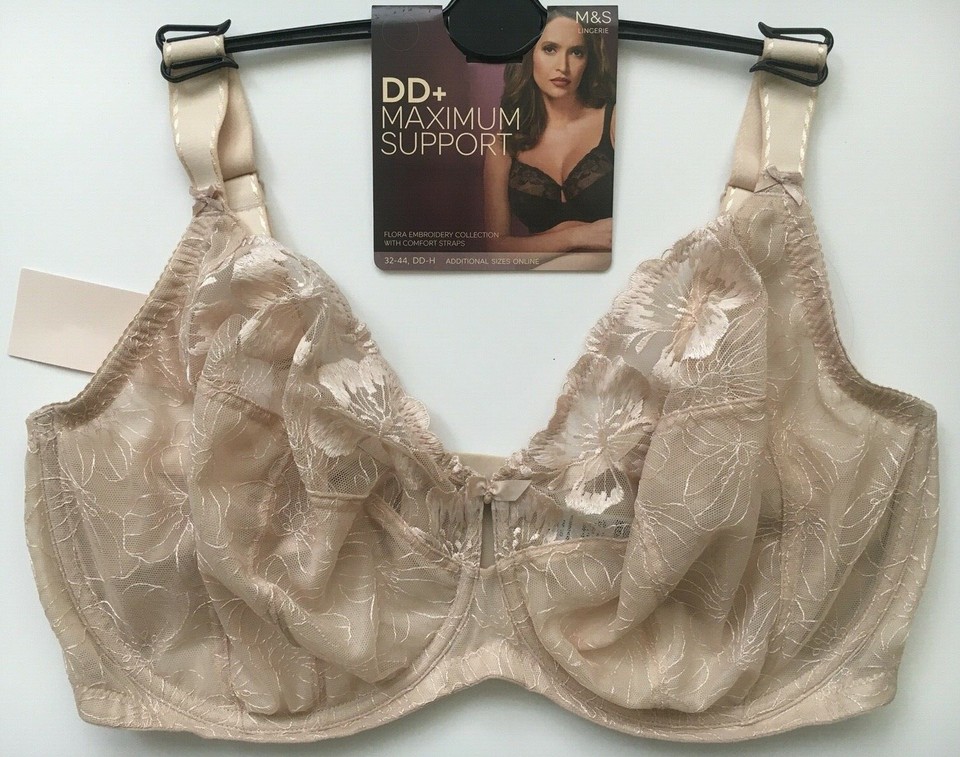 M&S MAXIMUM SUPPORT BRA DD+ Range White Black Natural Black/Mocha Var ...