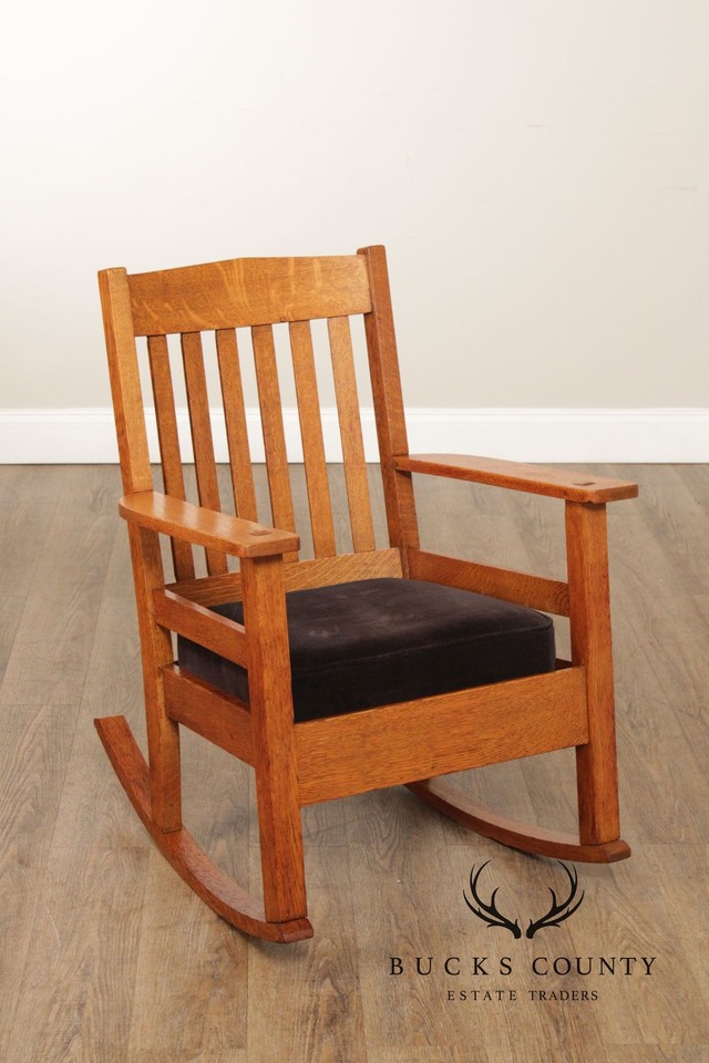 Mission Style Quarter Sawn Oak Rocking Chair | eBay