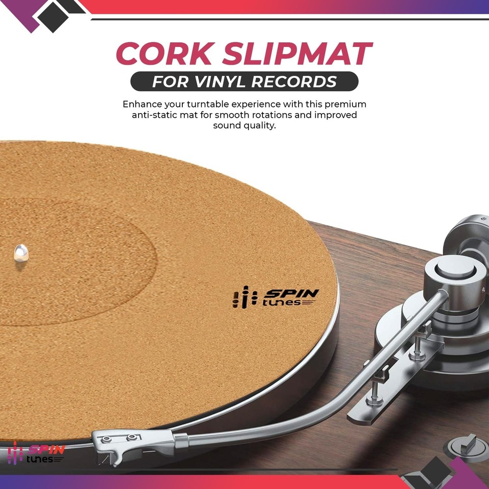 Cork Turntable Mat, 3mm Thick Slip Mat for Vinyl Record Players, High ...