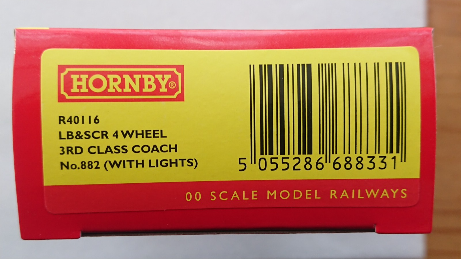 Hornby R40116 LB&SCR 4 Wheel 3rd Class Coach No.882 With Lighting Era 2 ...