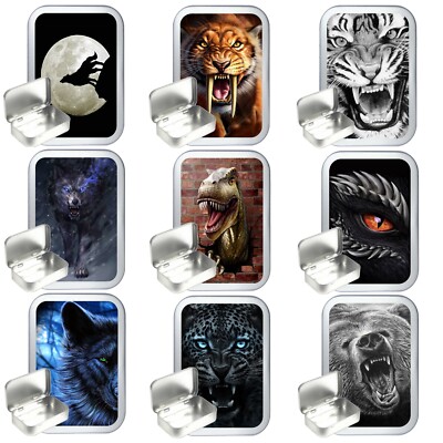 Predator Animals 50ml hinged tobacco tin, Pill Tin, Gift Tin, Storage ...