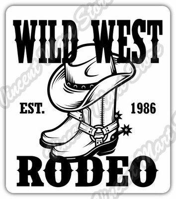 Wild West Cowboy Rodeo Bull Hat Car Bumper Window Vinyl Sticker Decal 4 ...