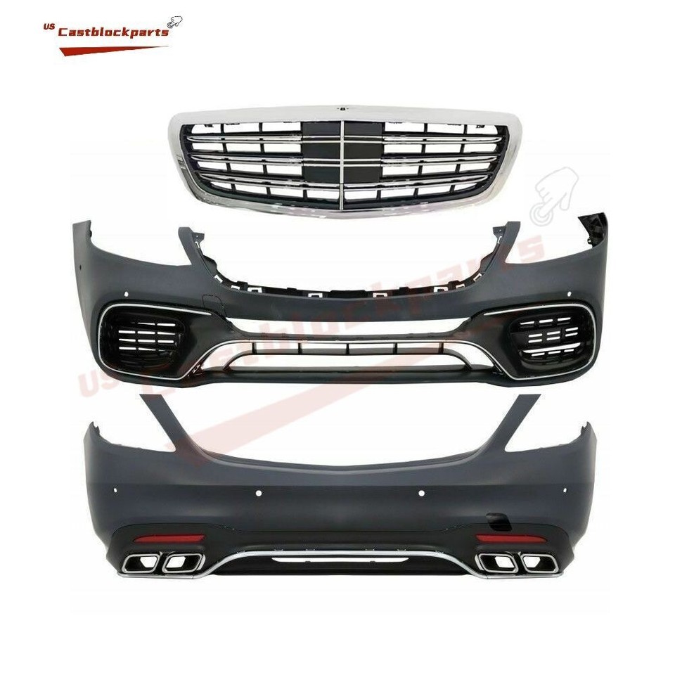 S63 AMG Bumper Body Kit Tips S550 S-Class Facelift S550 S560 New W222 ...