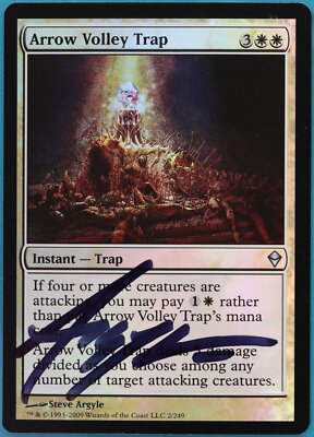 Arrow Volley Trap FOIL Zendikar NM White Uncommon SIGNED CARD (409464 ...