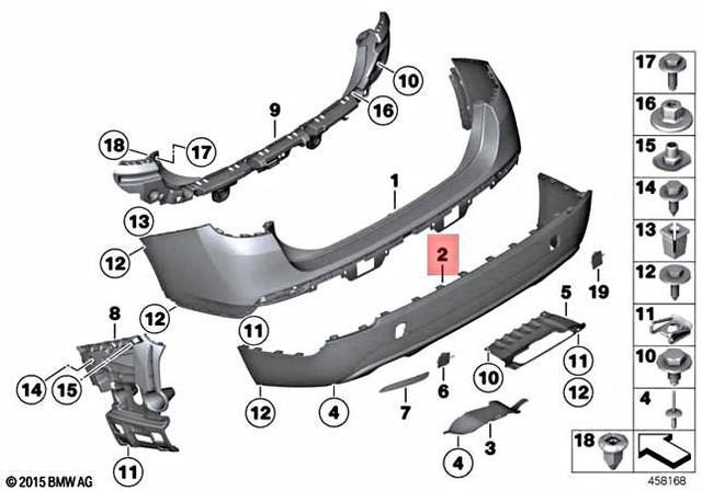 Genuine BMW X1 E84 X1 16d 16i 18d Trim Panel Bumper Rear Bottom ...