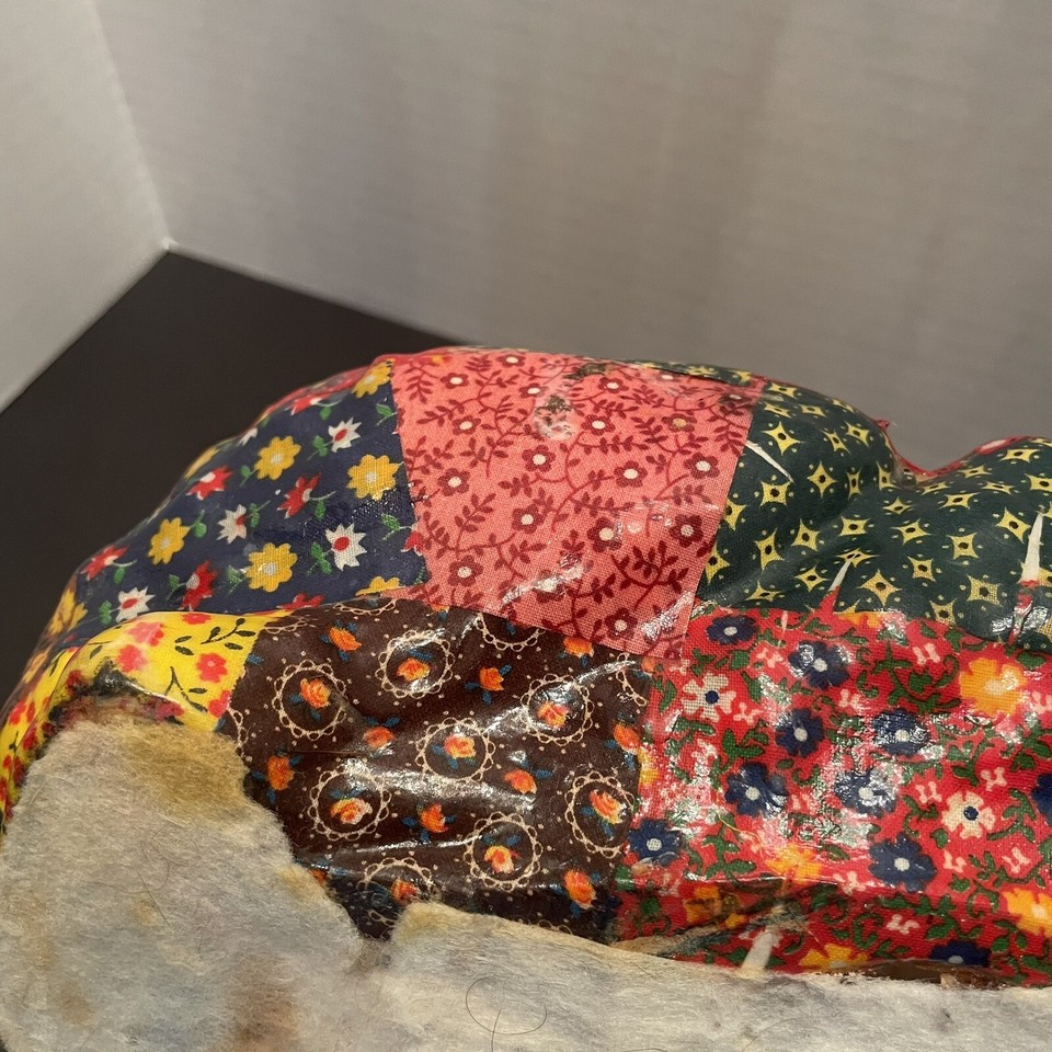 Vintage-Ceramic Rainbow Plaid Cat Statue-Figurine-Patchwork Quilt ...