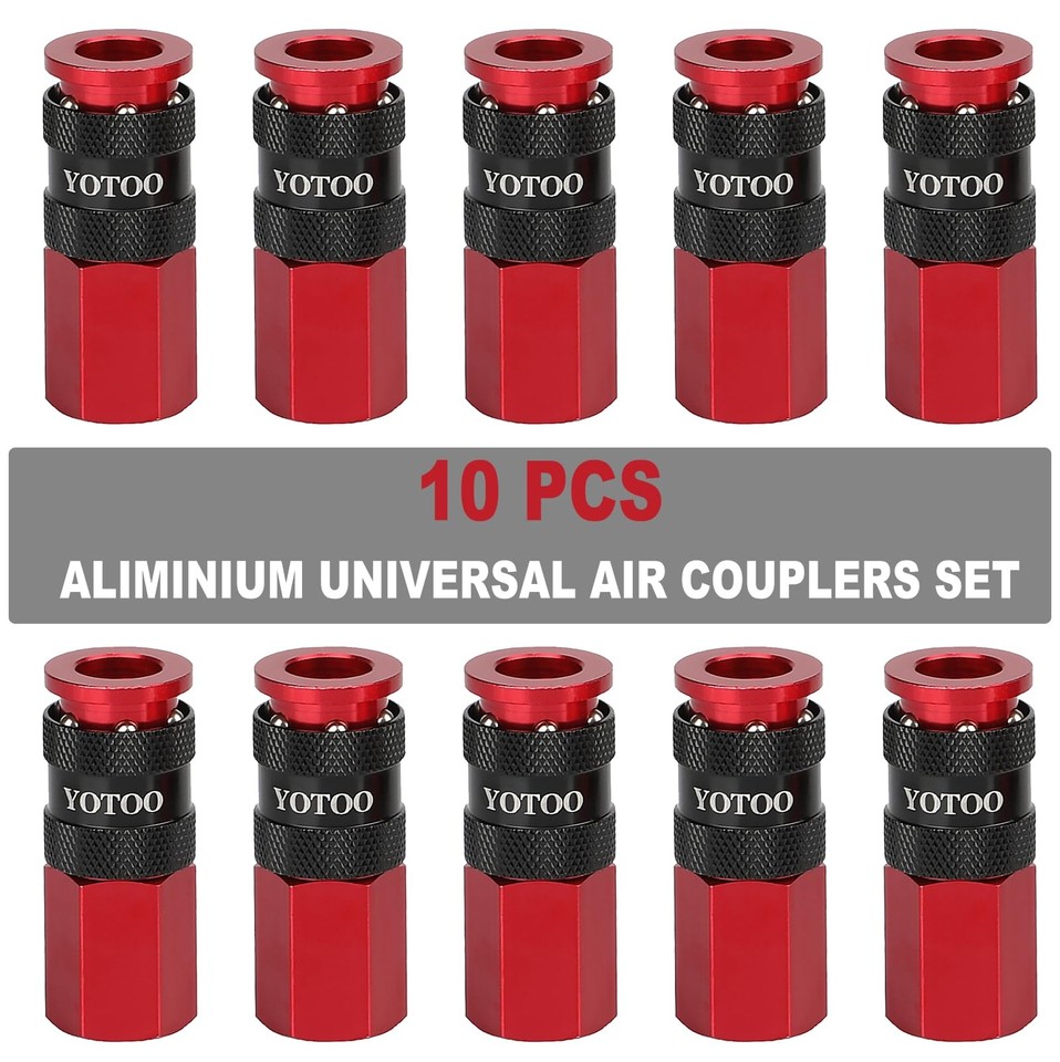 10 Pieces Universal Air Coupler Set Quick Connect Air Hose Fittings ...